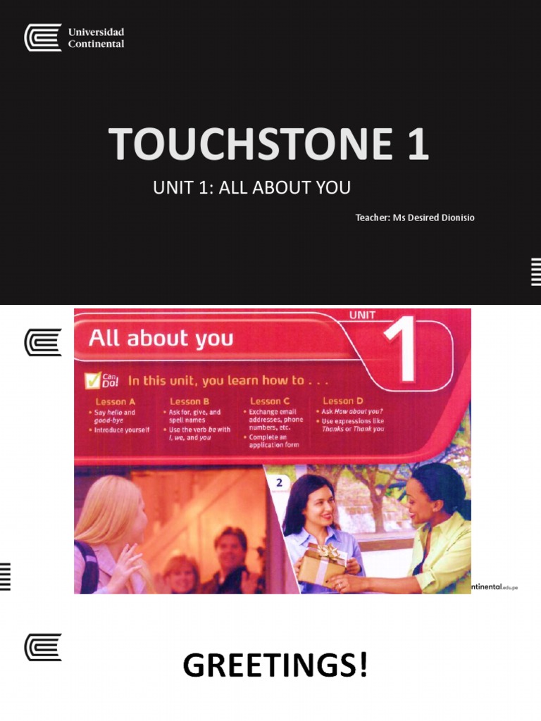 Touchstone 1: Unit 1: All About You | PDF