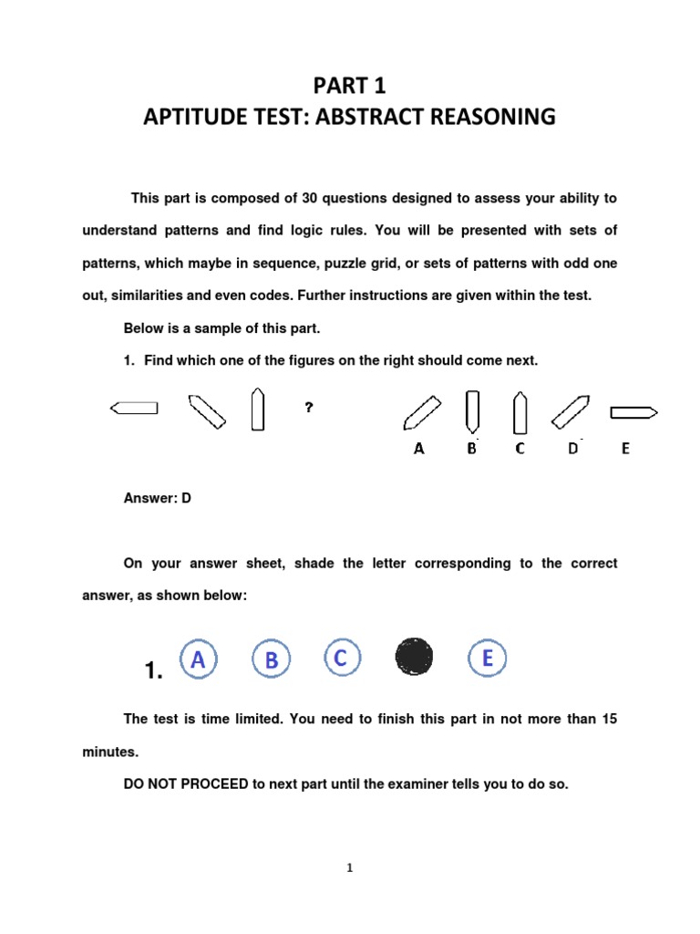 Aptitude Test: Abstract Reasoning | PDF | Firefighter | Test (Assessment)