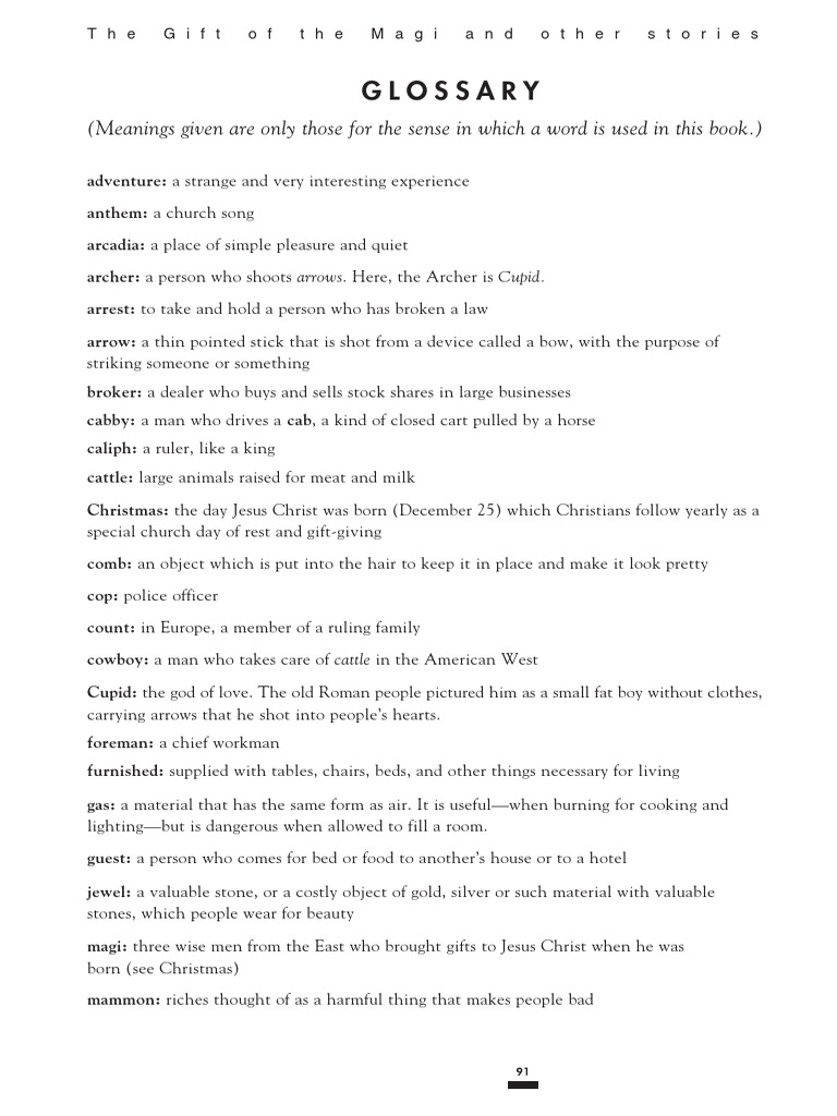 Glossary: (Meanings Given Are Only Those For The Sense in Which A Word ...