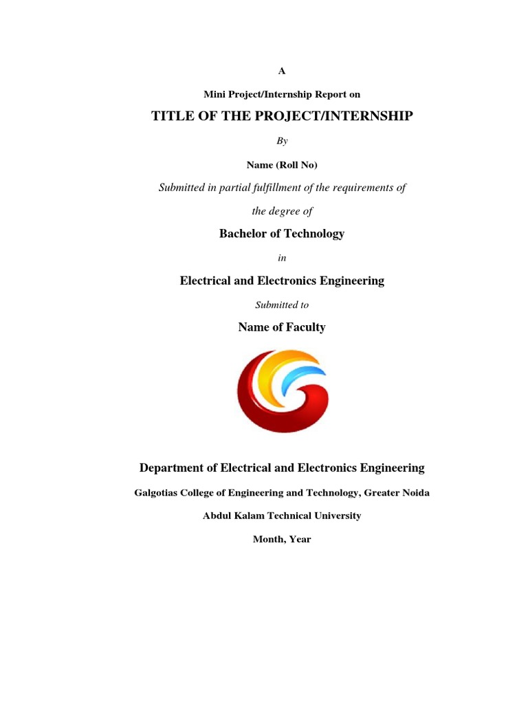 College Internship Report Template | PDF