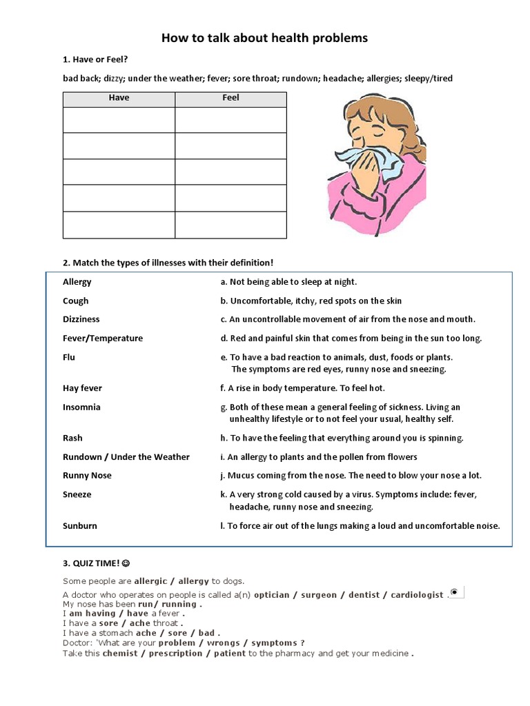 How To Talk About Health Problems | PDF