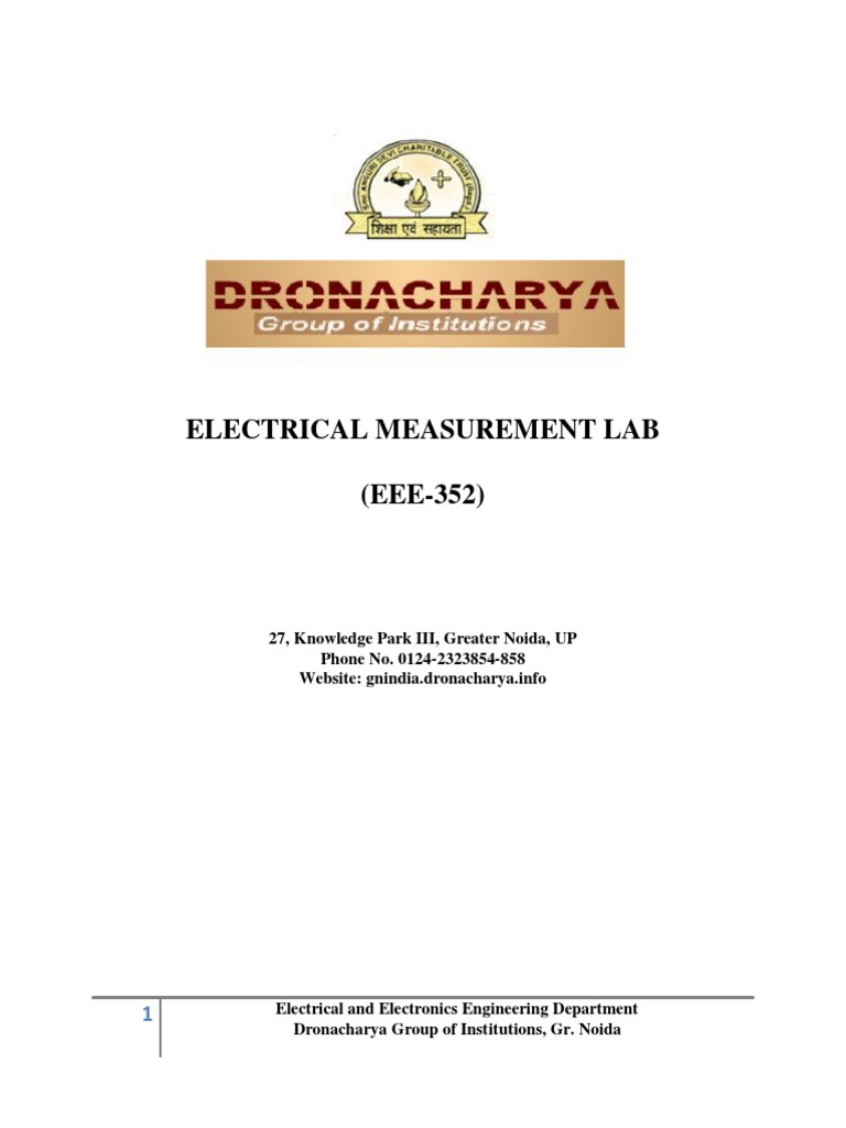 Electrical Measurement Lab (EEE-352) | PDF | Series And Parallel ...