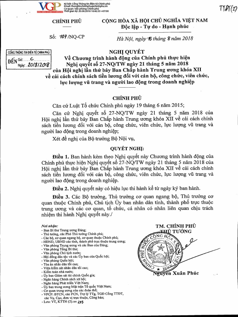 107 NQ CP - Signed | PDF | Southeast Asia | Vietnam