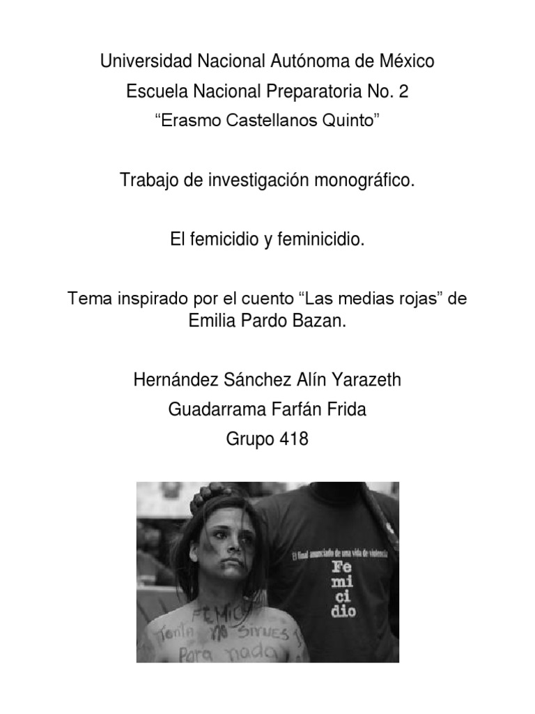 El Femicidio y Feminicidio. | PDF | La violencia contra las mujeres | Mujer