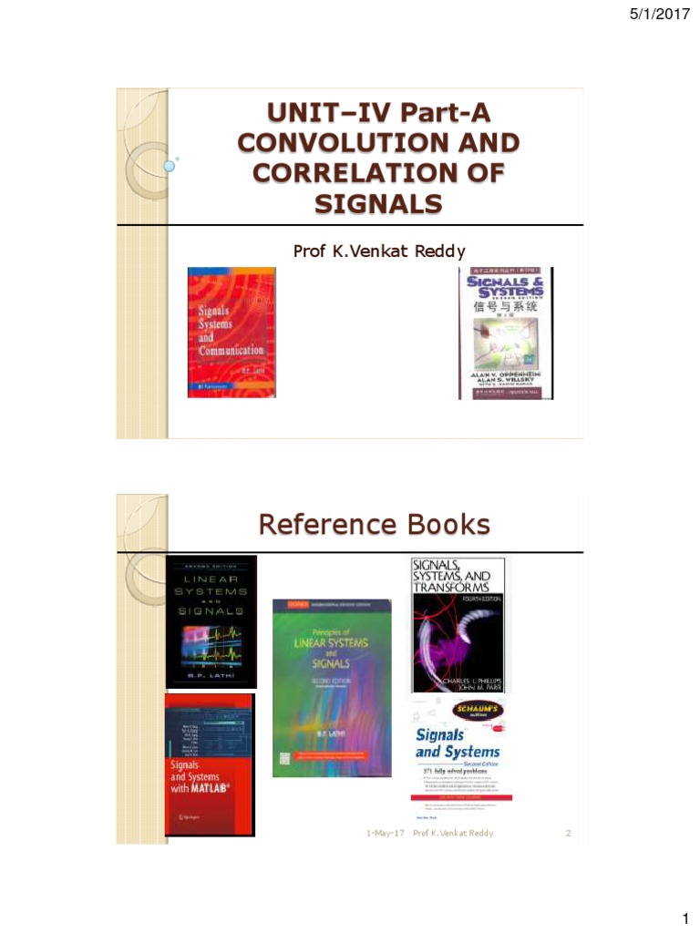 Convolution and Correlation of Signals For PDF | PDF | Spectral Density ...