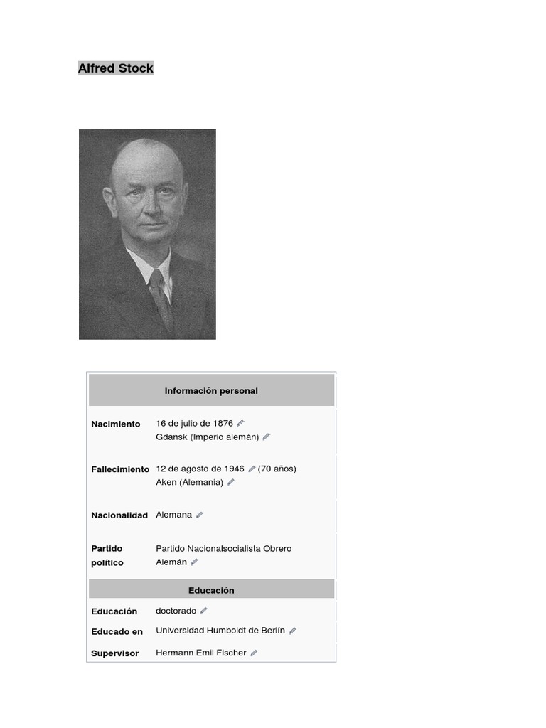 Alfred Stock | PDF | Química | Ciencias fisicas