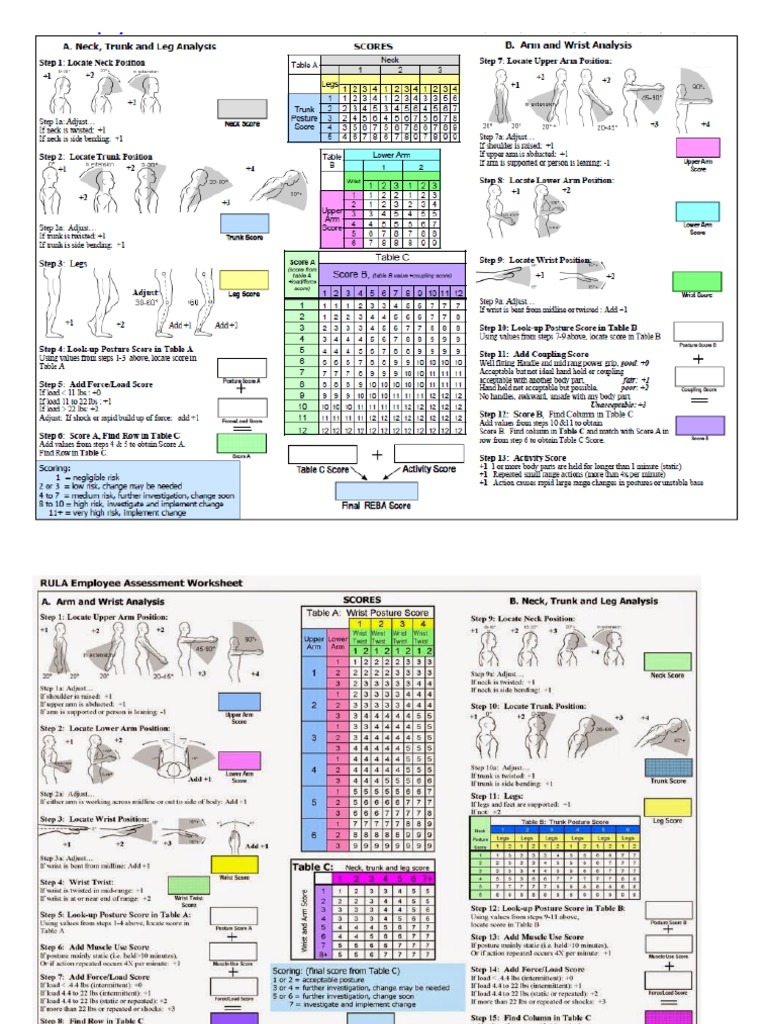 Tabel Perhitungan Rula Reba | PDF