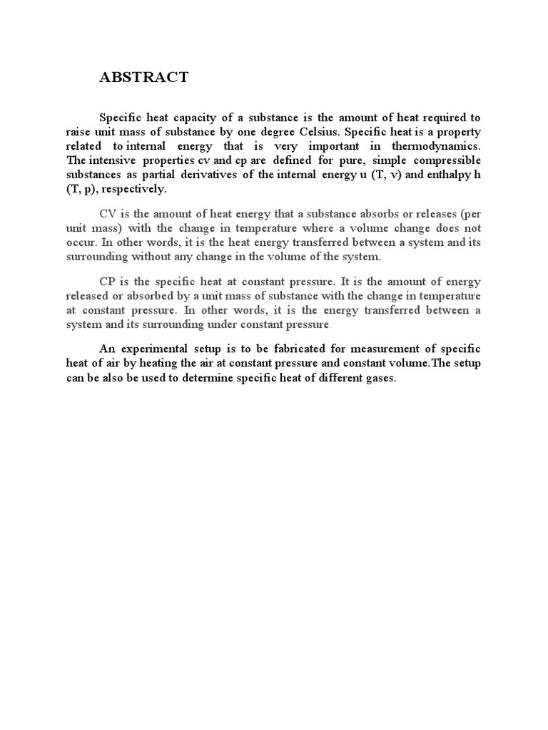 CP CV | PDF | Heat Capacity | Heat