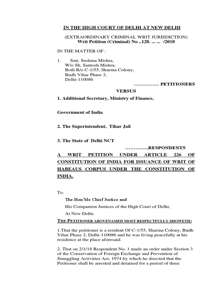 Haebus Corpus Writ | PDF | Habeas Corpus | Public Law