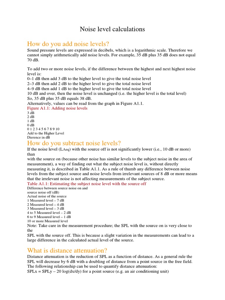 Noise Level Calculations | PDF | Decibel | Noise
