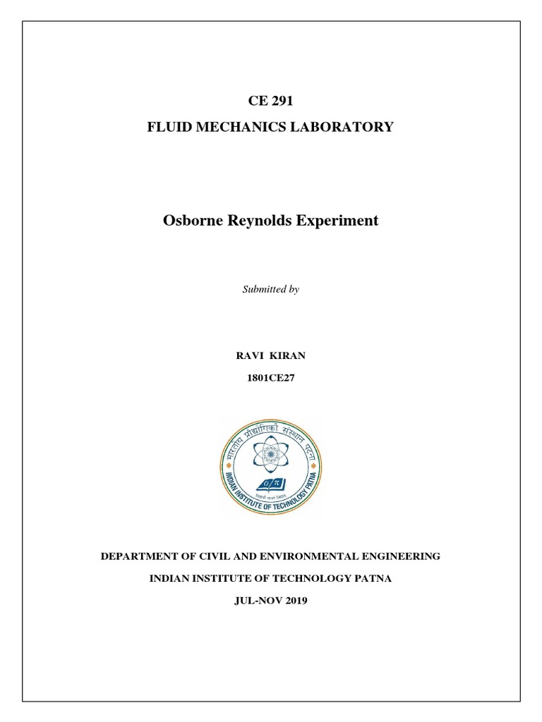 Lab Report-Osborne Reynolds Experiment | PDF | Reynolds Number ...
