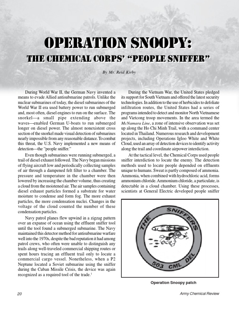 Operation Snoopy: The Chemical Corps' "People Sniffer" | PDF | Military ...
