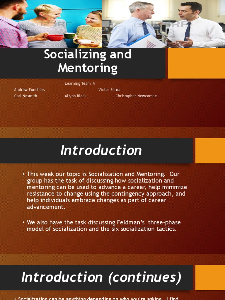 Socialization Learning Team A W5 | PDF | Mentorship | Socialization