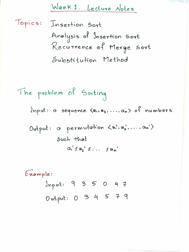 Algorithm Lecture Note Full PDF | PDF