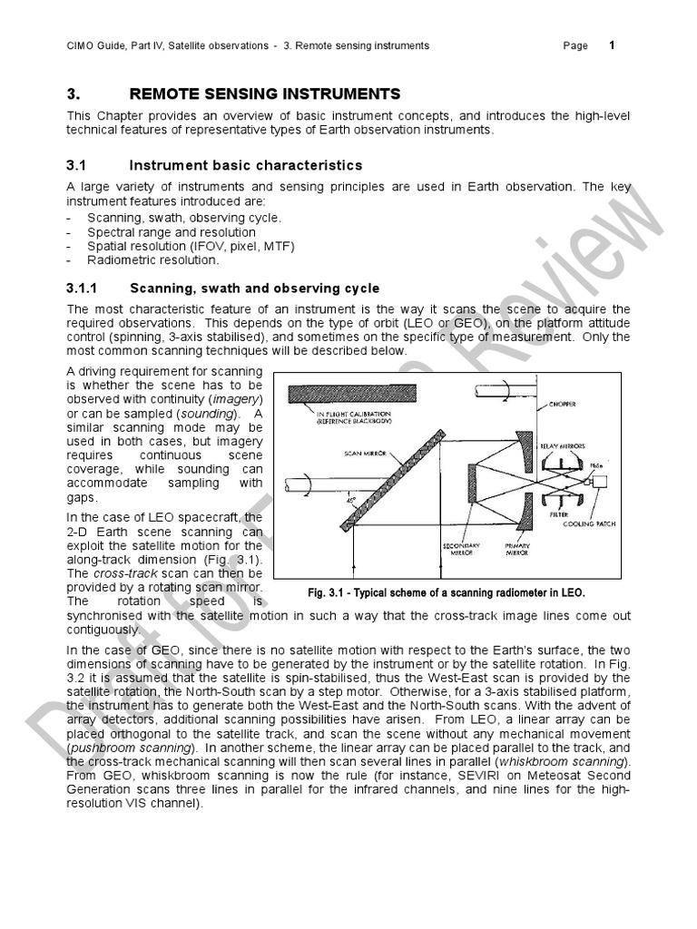 Overview of Remote Sensing Instruments: Scanning Techniques, Spectral ...