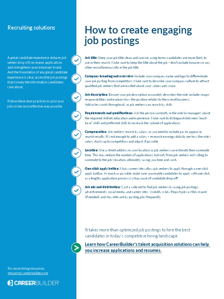 Create Engaging Job Postings with Clear Details | PDF | Job Hunting ...
