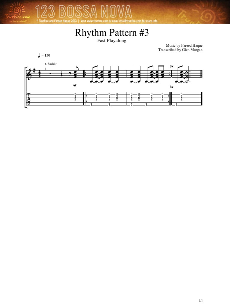 Rhythm Pattern #3: Fast Playalong | PDF