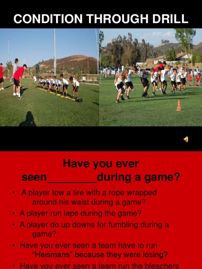 Conditioning Through Drill | PDF | Sports | American Football