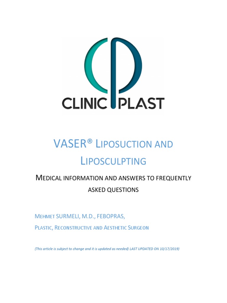VASER® LIPOSUCTION AND LIPOSCULPTING | PDF | Surgery | Embolism