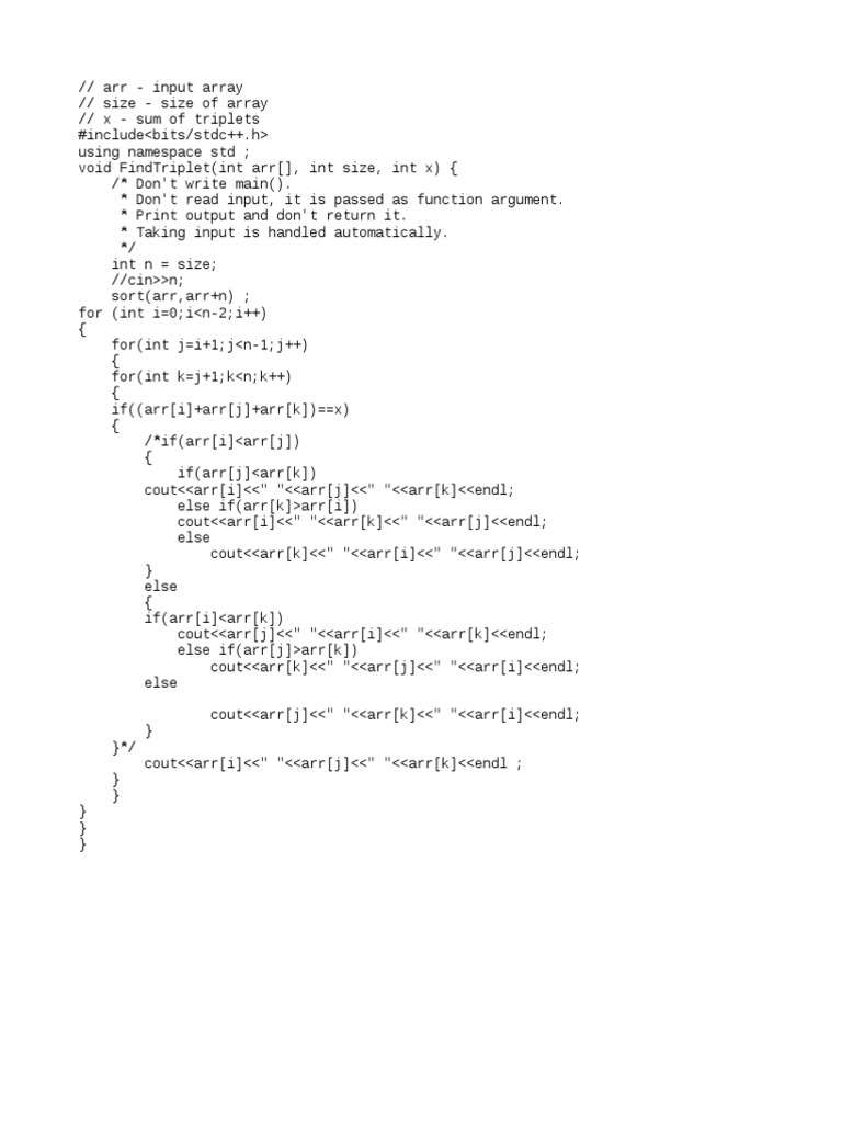 Triplet Sum | PDF | Teaching Methods & Materials | Computers