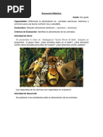 3°secuencia Didactica LA DIETA DE LOS ANIMALES | PDF | Dieta | Pico