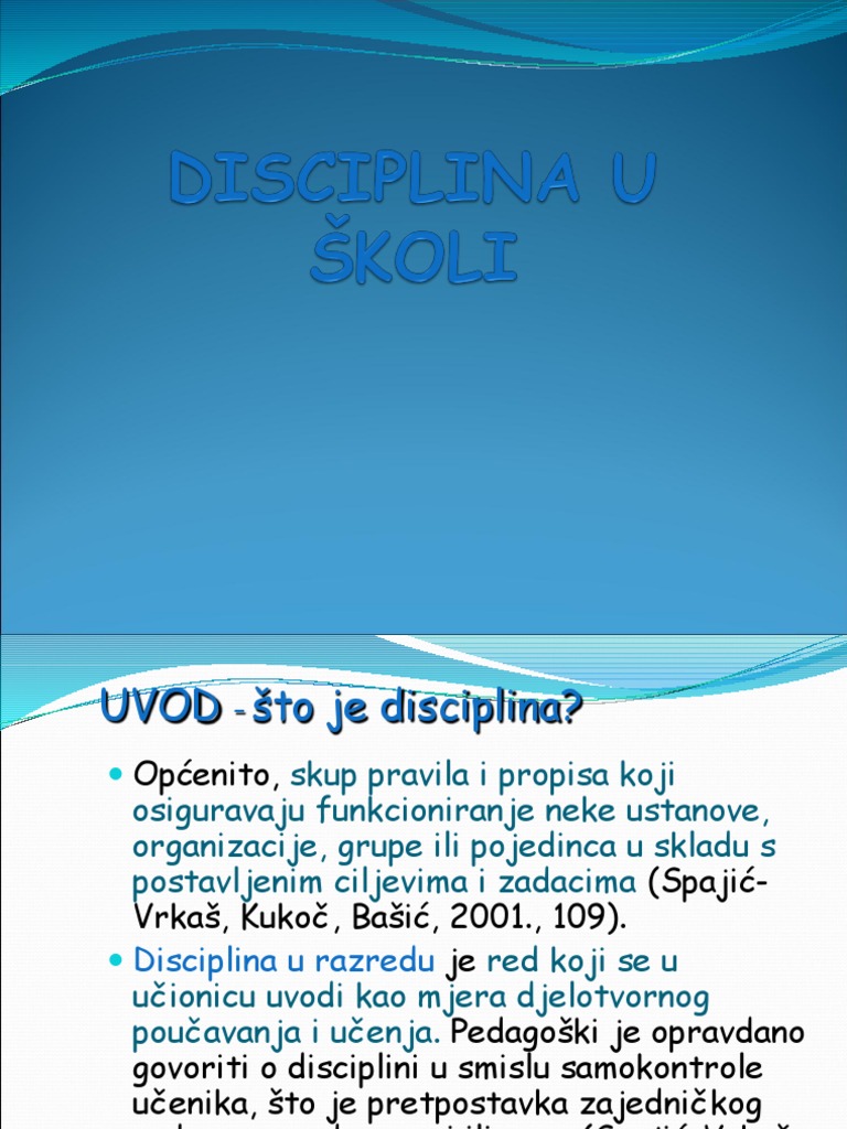 Disciplina U Školi | PDF