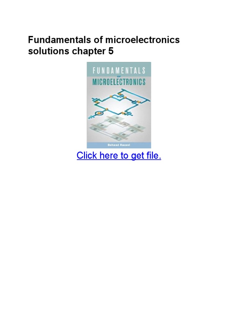 Fundamentals of Microelectronics Solutions Chapter 5 PDF | PDF ...