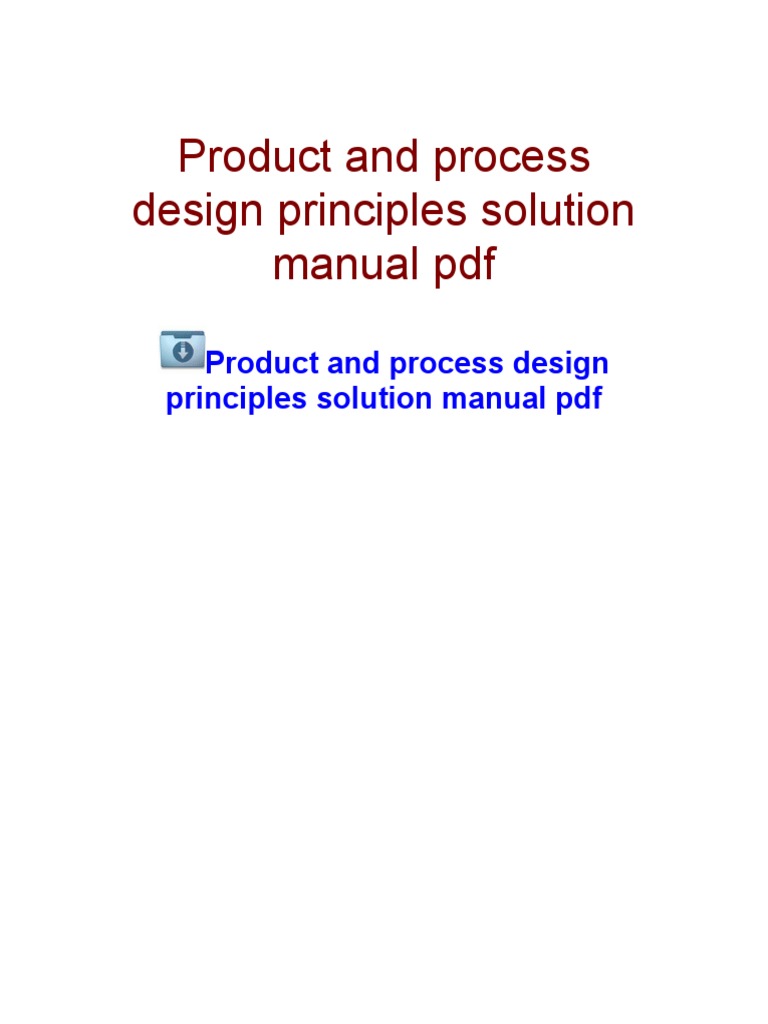 Product and Process Design Principles PDF | PDF | Microsoft Windows ...