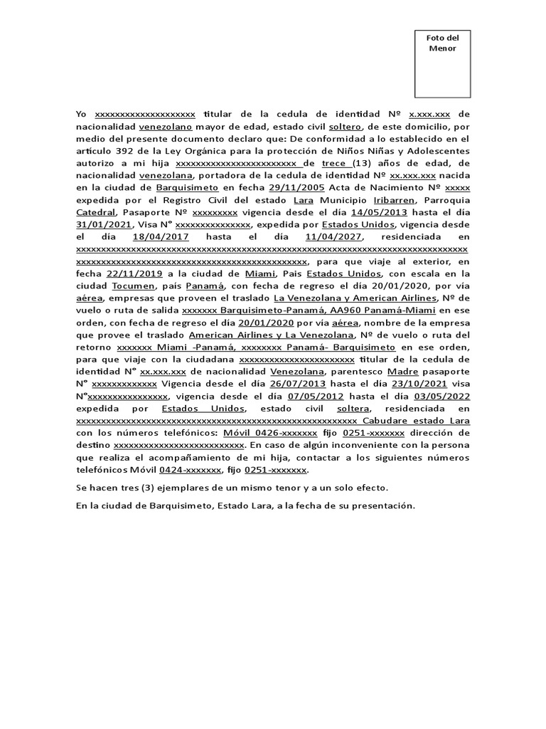 Autorizacion de Viaje | PDF | Gobierno y personalidad | Gobierno