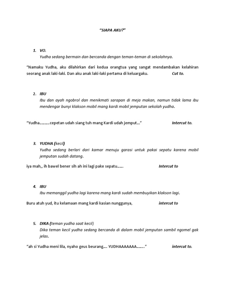 Contoh Scrip Film Pendek | PDF