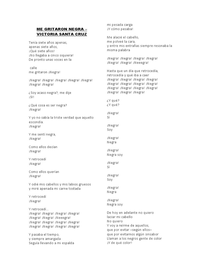 Me Gritaron Negra | PDF