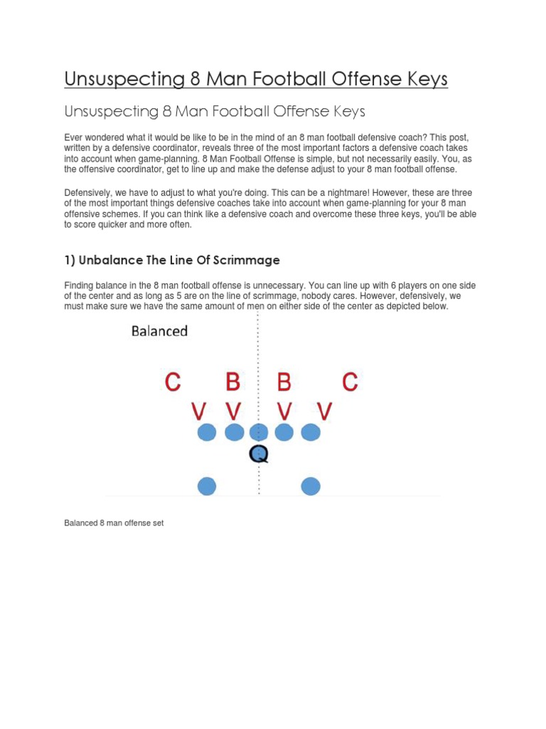 Keys to Defeating 8 Man Football Defense | PDF | American Football ...