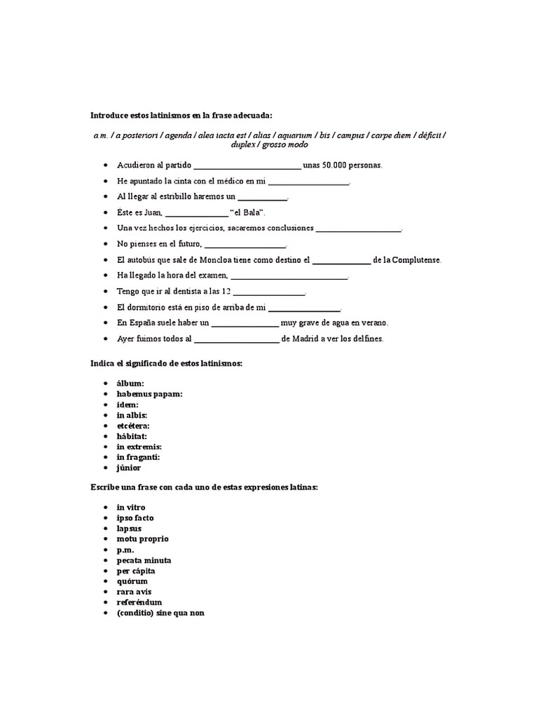 Latinismos | PDF