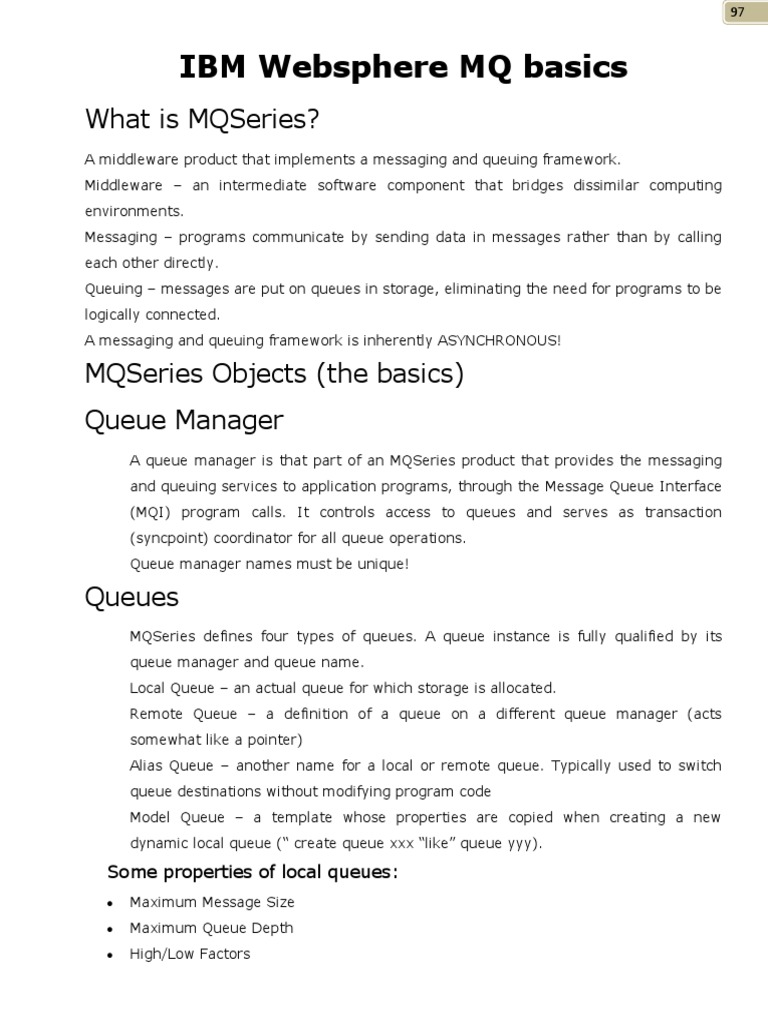 Ibm Websphere MQ Basics: What Is Mqseries? | PDF | Areas Of Computer ...