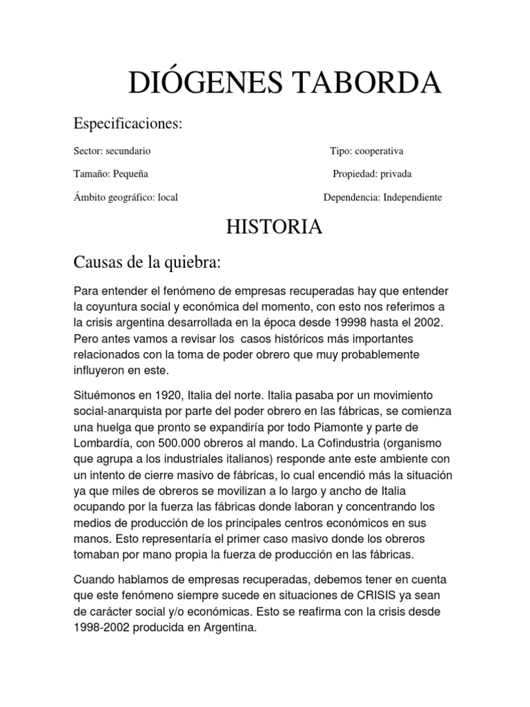 Diógenes Taborda PERONISMO | PDF | Argentina | Economias