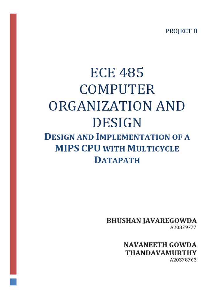 ECE 485 Computer Organization and Design: D I Mips CPU M D | PDF | Central Processing Unit ...