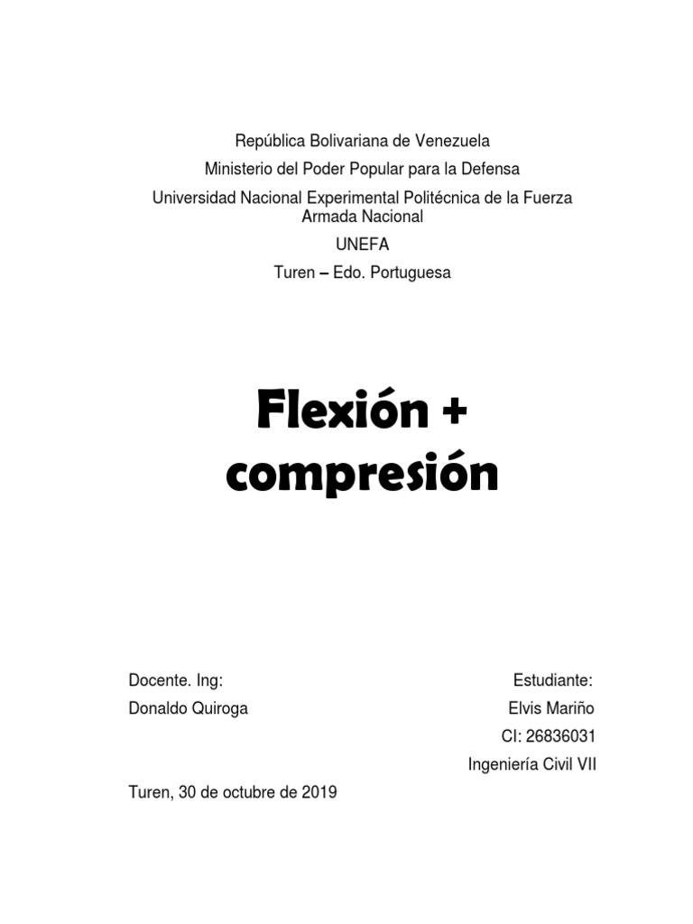 Flexo Compresión | PDF | Elasticidad (Física) | Resistencia de materiales