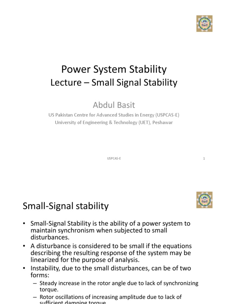L08 - Small Signal Stability | PDF | Stability Theory | Eigenvalues And Eigenvectors