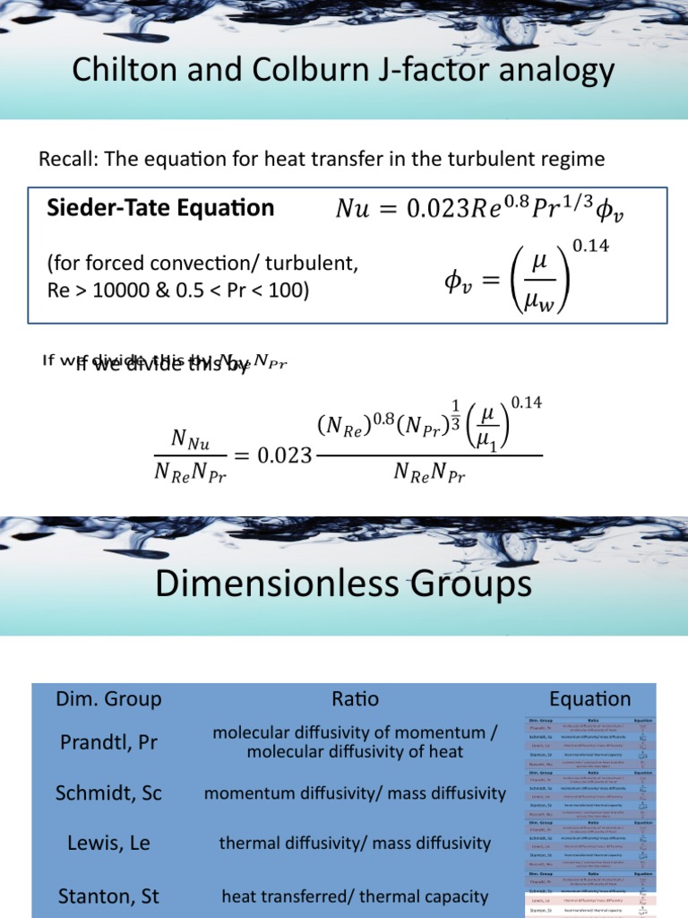 Chilton and Colburn J-Factor Analogy: Sieder-Tate Equation | PDF | Heat ...