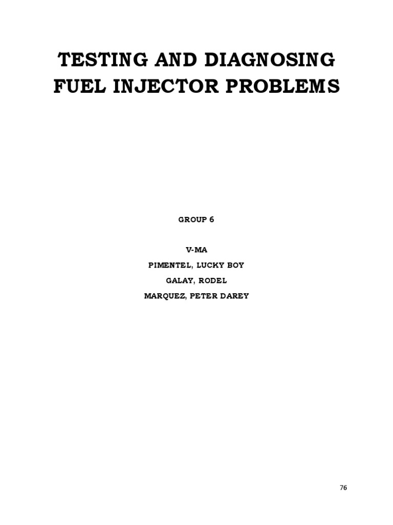 Fuel Injector Testing Report | PDF | Fuel Injection | Diesel Engine