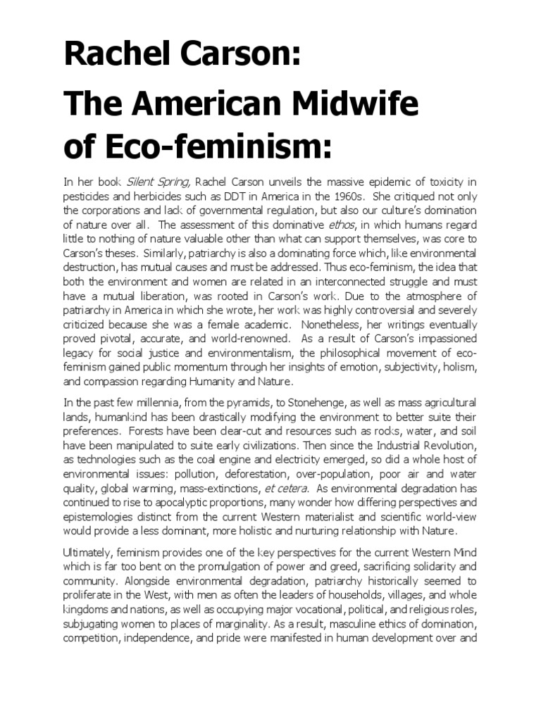Rachel Carson-Eco Feminist | PDF | Ecofeminism | Ecology