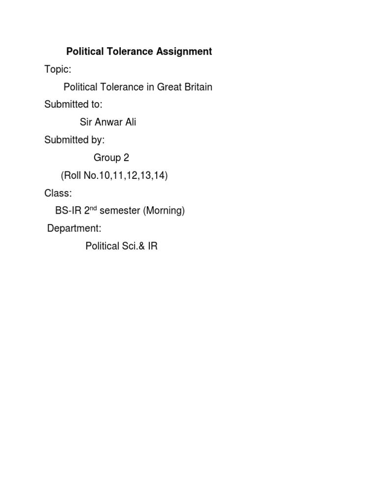 Political Tolerance | Download Free PDF | Conservative Party (Uk ...