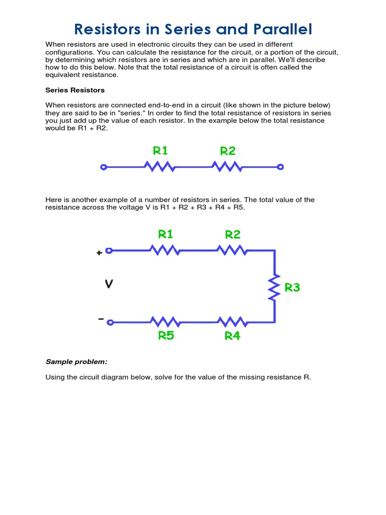 Resistors in Series and Parallel | PDF | Series And Parallel Circuits ...
