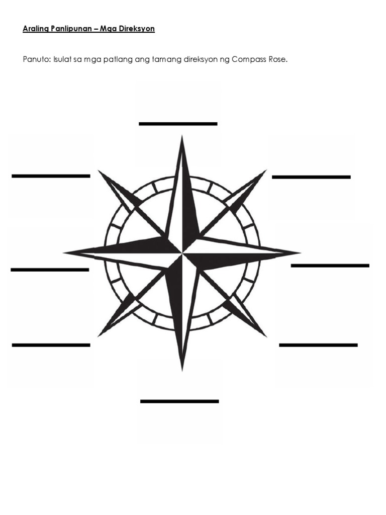 Panuto: Isulat Sa Mga Patlang Ang Tamang Direksyon NG Compass Rose | PDF