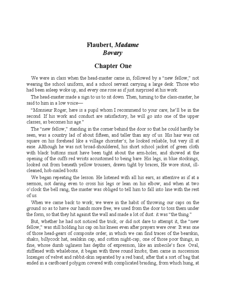 Flaubert, Madame Chapter One: Bovary | PDF