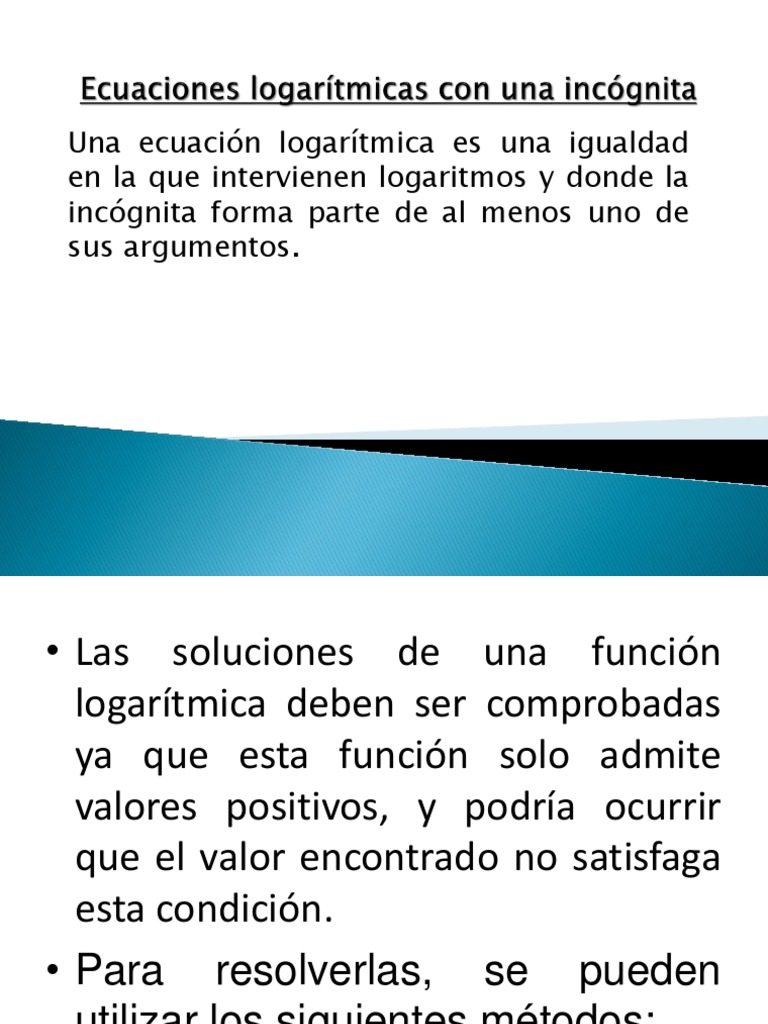 Funciones Logaritmicas | PDF | Logaritmo | Ecuaciones