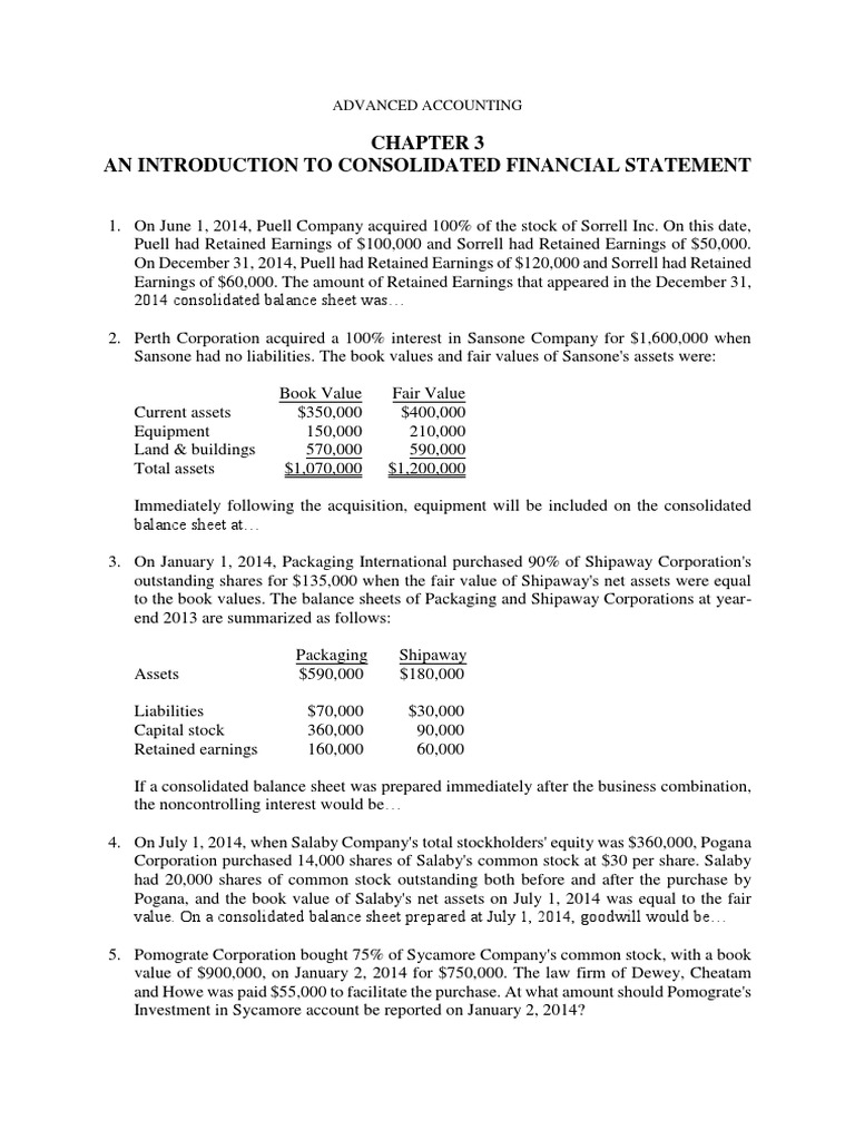 Consolidated Financial Statements Overview | PDF | Book Value ...