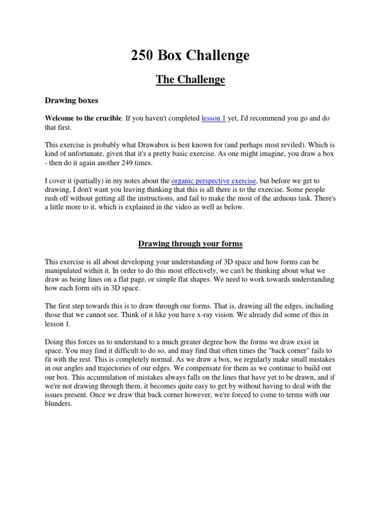250 Box Challenge | PDF | Perspective (Graphical) | Cognition
