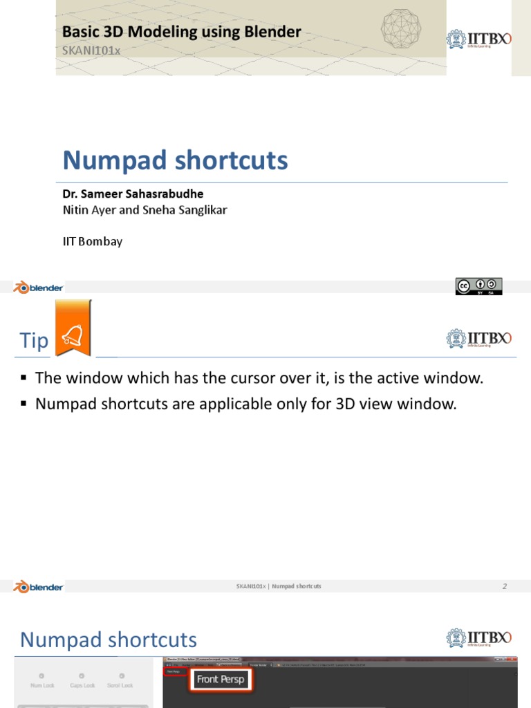 Blender Numpad Shortcuts Guide | PDF | 3 D Computer Graphics ...