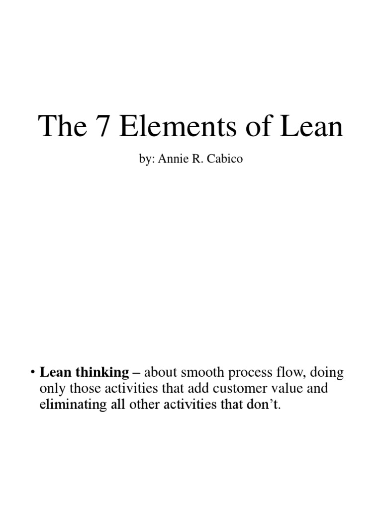 The 7 Elements of Lean SCM Report 1 | PDF | Lean Manufacturing | Inventory